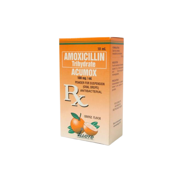 ACUMOX Amoxicillin Trihydrate 100mg / mL Powder for Suspension (Oral ...